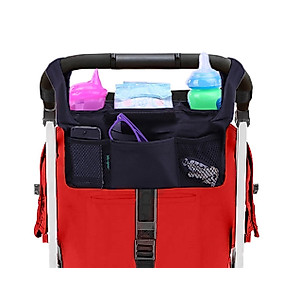 lebogner Luxury Stroller Organizer, Stroller Accessories, Universal Black Baby Diaper Stroller Bag, Stroller Cup Holder, Fits Most Strollers.