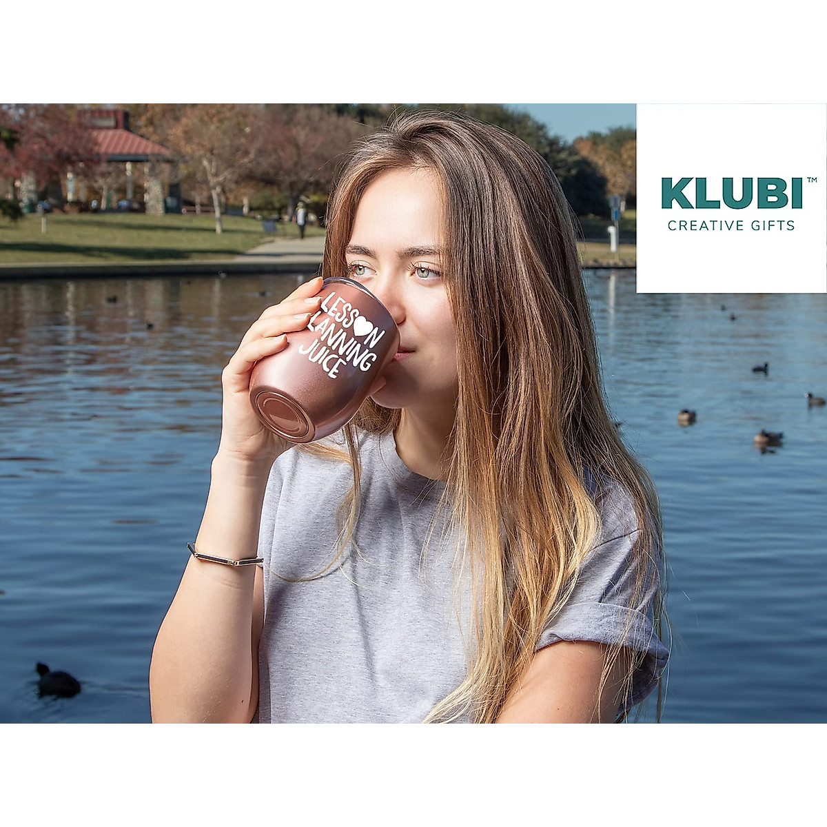 Teacher Gifts for Women - Lesson Planning Juice Funny Tumbler/Mug with Lid for Wine, Coffee - Unique Funny Gifts for Teachers Appreciation Week, Virtual Teaching, Cute, Mom, Valentines Day