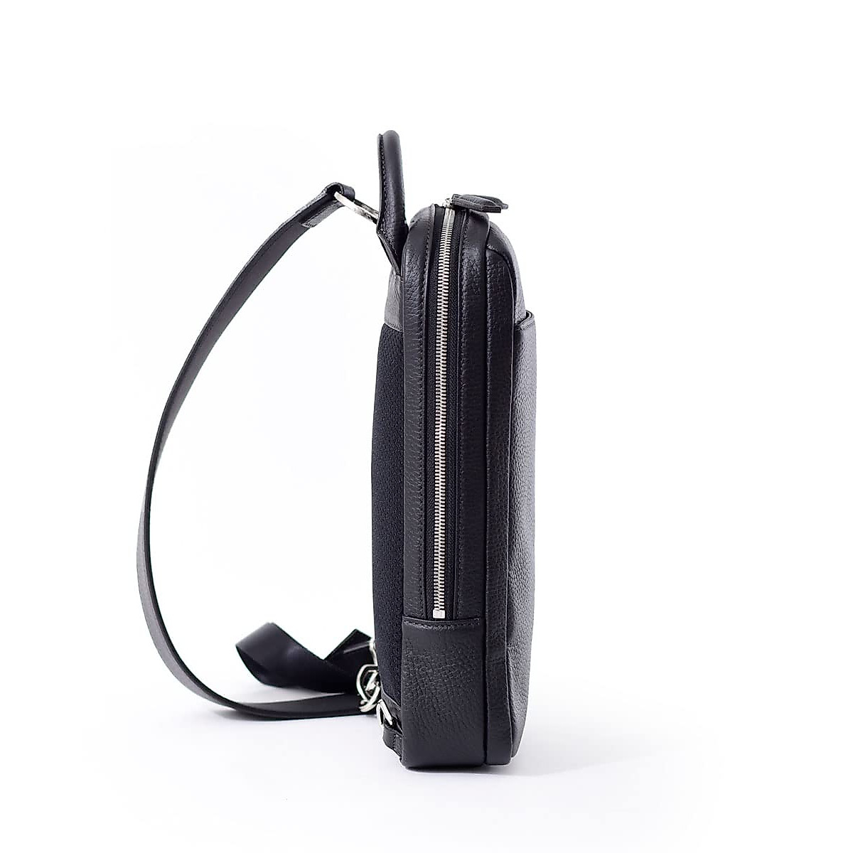 FUJITAKA, Genuine Leather One Shoulder Bag, Made In Japan, No.627911 BLACK - JAPAN MADE, Black