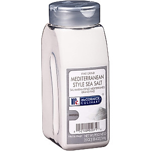 McCormick Culinary Fine Grind Mediterranean Style Sea Salt, 20 oz - One 20 Ounce Container of Mediterranean Sea Salt for Cooking, Perfect in Rubs, Marinades and Sauces