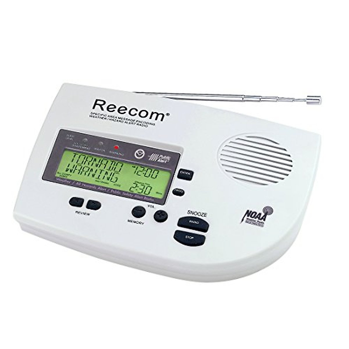 Unique 200 Hours Back-up Battery Life Time (Standby), 16 Siren Volume, EOM Detection, Display Event Message and Effective Time at a Glance, Reecom R-1630C Same Weather Alert Radio (Light Grey)