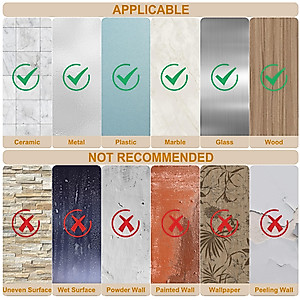 Honmein 6 Pcs Adhesive Wall Hooks for Hanging - Waterproof Shower Hooks, Heavy Duty Towel Hooks for Bathrooms, Kitchens, and Offices (Black)