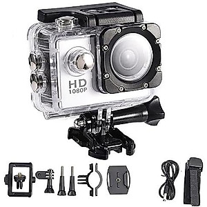 FOPEAS Waterproof Camera - Full Outdoor Sports Video Camcorder with LCD Display and Rechargeable Battery