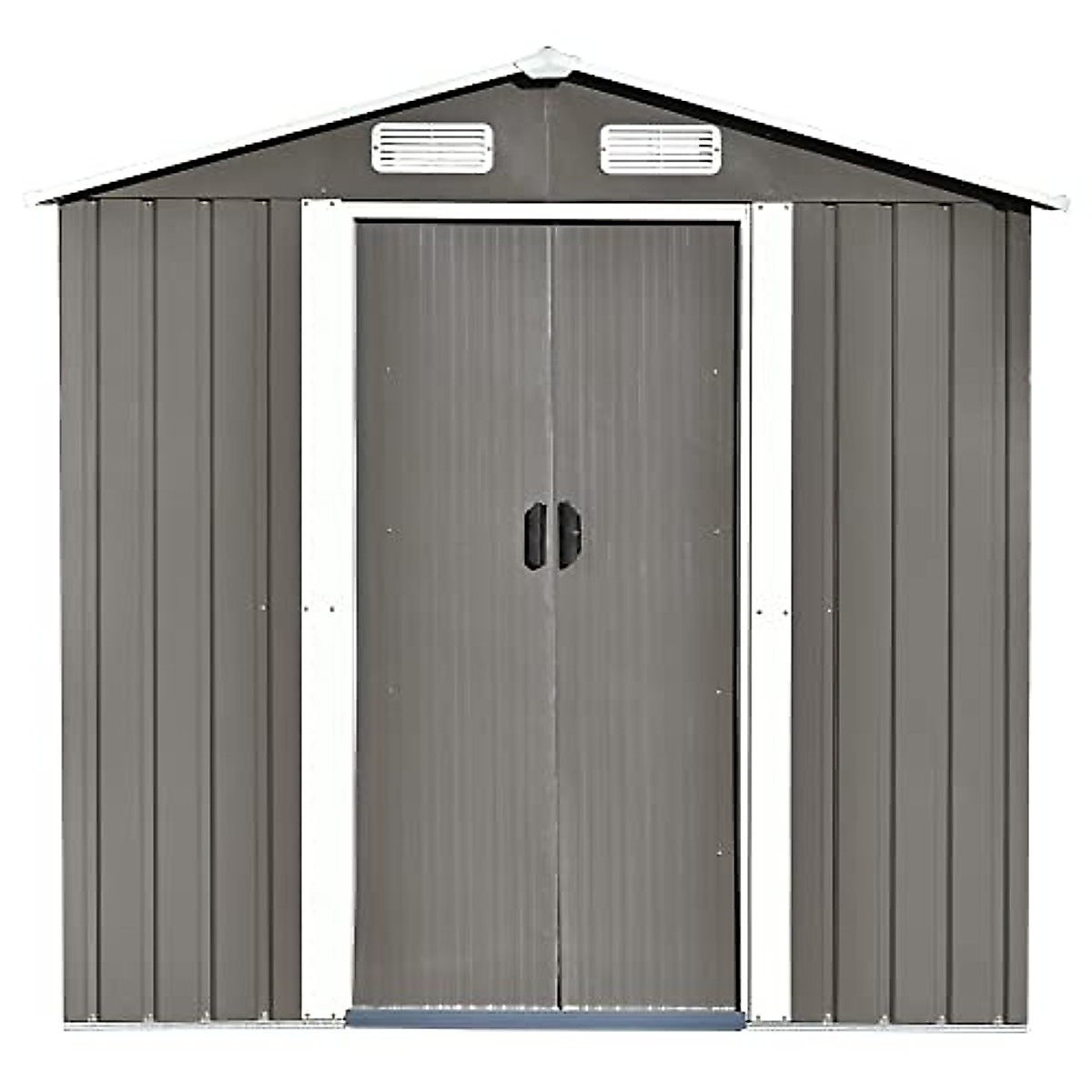 LUMISOL 6 x 4 FT Outdoor Storage Shed for Bike, Metal Garden Shed with Lockable Doors, Outside Storage Toll Cabinet for Backyard, Patio, Lawn, Garden (Gray)