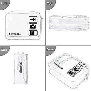 Lermende 3pcs TSA Approved Toiletry Bag For Women, Travel Toiletry Bag for Men, Airport Carry On Small Clear Toiletry Bag Cosmetic bag For Travel Toiletries - Clear