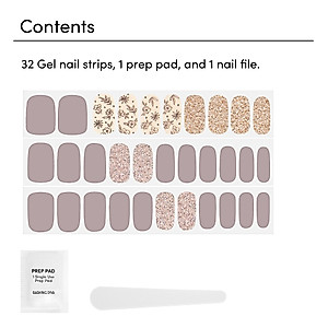 Dashing Diva Gloss Nail Strips Lavendar Dreams | UV Free, Chip Resistant, Long Lasting Gel Nail Stickers | Contains 32 Nail Wraps, 1 Prep Pad, 1 Nail File