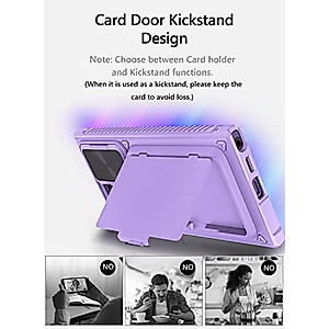 Vihibii Wallet Phone Case for Samsung Galaxy S23 Ultra 5G with Slide Camera Protection Cover, Built-in Card Holder (4 Cards) & Kickstand, Shockproof Rugged 6.8" 2023, Purple
