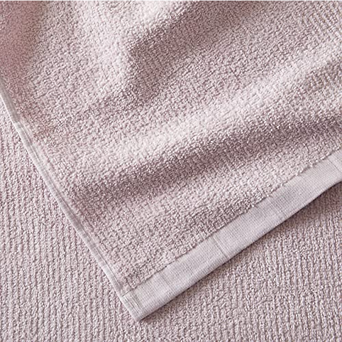 NY Loft 100% Cotton Quick Dry Towel Set | Textured Bathroom Towels | Highly Absorbent and Durable Towel Set | Greenwich Collection (6 Piece Towel Set, Lilac Snow)