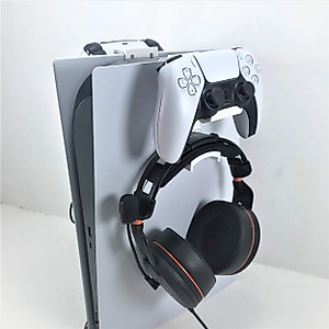 3D Cabin PS5 Controller & Headphone Console Bracket Mount Holder for Play Station 5 Digital Or Disc DualSense (Left & Right Pack) Grey
