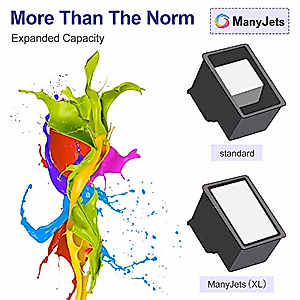 ManyJets Remanufactured 63XL Ink Cartridges Replacement for HP 63 XL Black and Color Combo Pack for HP Officejet 3830 4650 5255 5258 5212 Deskjet 3630 1112 2130 Envy 4520 4510 (1 Black,1 Tri-Color)