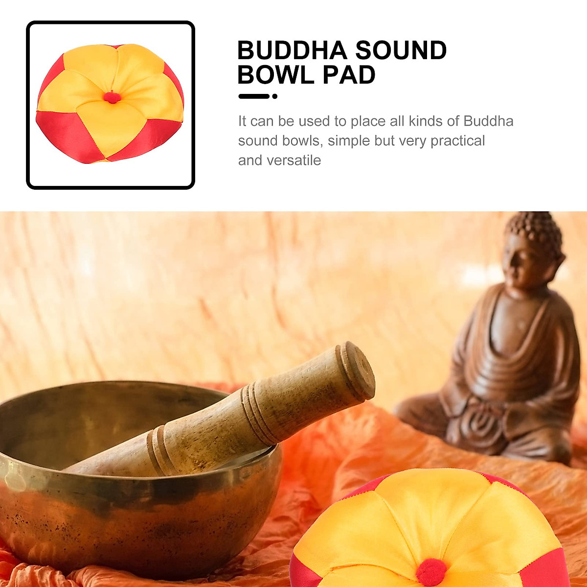 MILISTEN Tibetan Singing Bowl Mat Buddha Sound Bowl Pillow Buddhist Sound Bowl Pad Singing Bowl Holder Pad Sound Bowl Cushion Prayer Bowl Cushion Buddhist Supplies Cloth Run Out of Copper