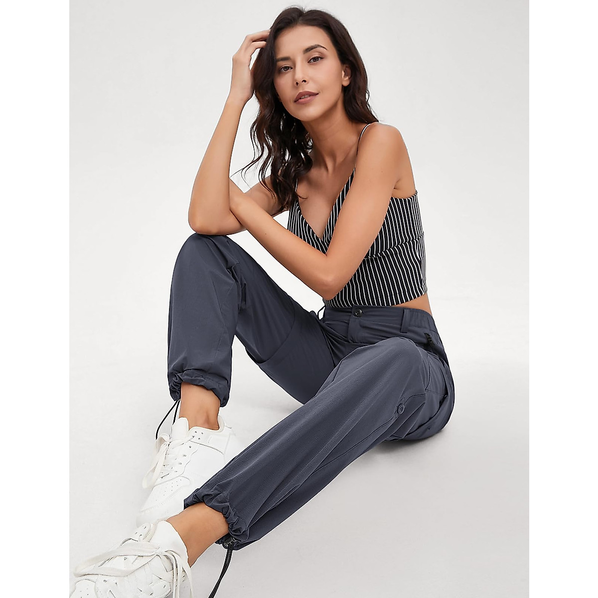 Cycorld Women's-Hiking-Pants-Convertible Quick-Dry-Stretch-Lightweight Zip-Off Outdoor Pants with 5 Deep Pockets (Grey, Medium)