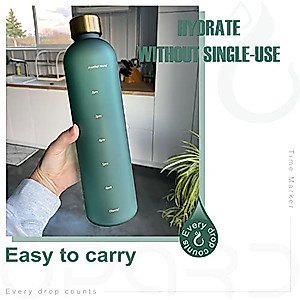 Opard 27oz/32oz Motivational Water Bottle with Time Marker to Drink, Reusable Plastic Bottle with BPA Free Tritan for Gym and Sports