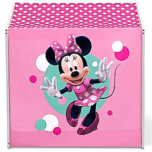 Disney Minnie Mouse Indoor Playhouse with Fabric Tent for Boys and Girls by Delta Children, Great Sleep or Play Area for Kids - Fits Toddler Bed - Greenguard Gold Certified