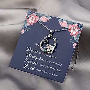 WSNANG Cute Cow Necklace for Women Farm Pet Jewelry for Women Cow Lover Gift Cow Owner Gift (Always Cow C-NL)