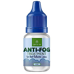 Optix 55 Anti Fog Treatment for Anti-Reflective Lenses (1 Pack) | Anti Fog for Goggles, Glasses, Snorkel Mask, Ski Masks | Superior Defogger for AR Glasses | Antifog Prevents Lens Fog for Days