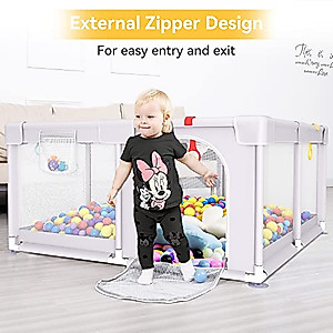Baby Playpen, Baby Playpen for Babies and Toddlers,Kids Safe Play Center Indoor & Outdoor Playard for Kids Activity Center 50''x 50' Gives Mommy a Break