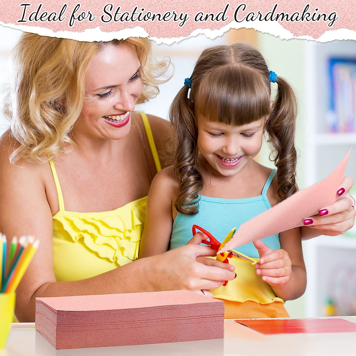 250 Sheets 8.5 x 11 Inch Metallic Paper Shimmer Card Stock 80lb 210 Gsm Double Sided Card Stock Printer Paper for Weddings Birthdays Craft Use Invitations Certificates DIY Cards (Pink)