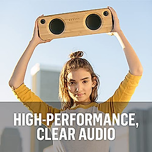 House of Marley Get Together: Portable Speaker with Wireless Bluetooth Connectivity, 8 Hours of Indoor/Outdoor Playtime, and Sustainable Materials, Signature Black