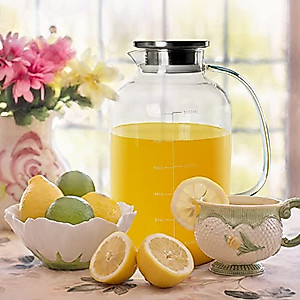 Glass Pitcher 102OZ, Goteble Glass Teapot, 3L Large Capacity Suitable for Large Family and Small Party