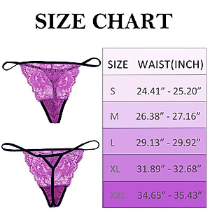 Umiehary 10 Pieces Colourful Low Rise Breathable Stretch G String T Back Thongs Size Medium