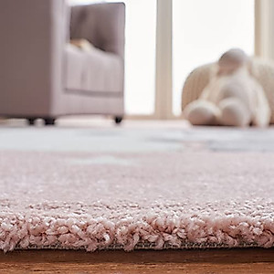 Safavieh Carousel Kids Collection 3' Square Pink/White CRK195U Koala Hug Non-Shedding Nursery Playroom Area Rug