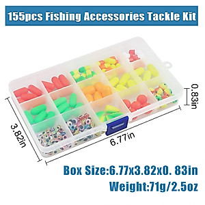 Fishing Foam Floats Pompano Rigs Beads Kit, Snell Floats Pompano Fishing Rigs Making Accessories for Surf Fishing Live Bait Walleye Rig Trout Catfish Walleye 155pcs