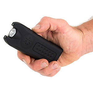 POLICE 628 Stun Gun with LED Flashlight and Siren Alarm, Black
