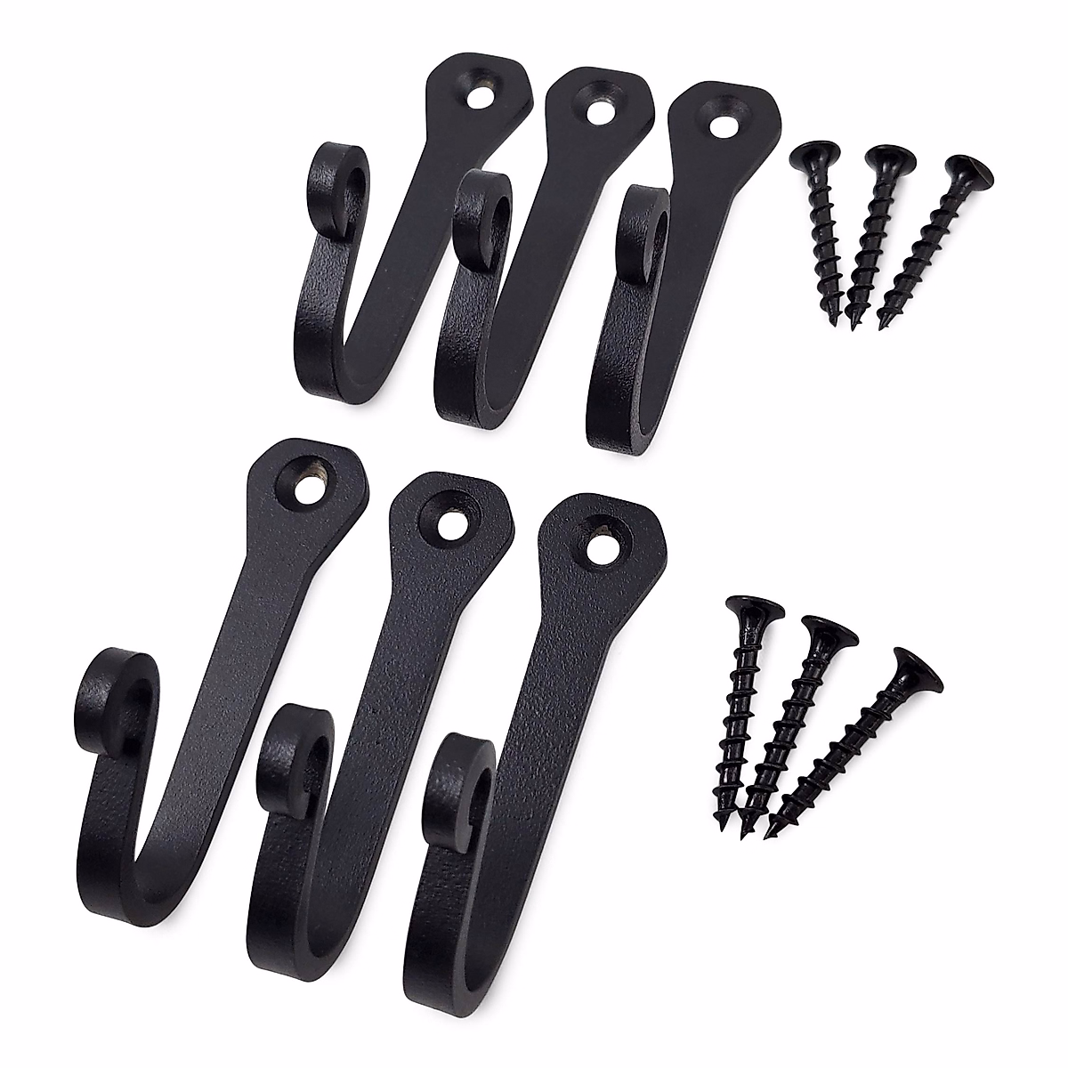 Claimed Corner - Cast Iron Wall Mounted Coat Towel Hat Scarf Bag Hook - 5 Pack (Multi Purpose (Black))