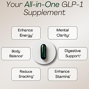 GLP-1 Supplement for Women and Men | Hunger & Metabolism Support - Expert Formulated to Support GLP1 Naturally | Probiotic and Prebiotic (60 Capsules)