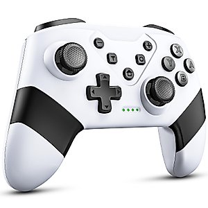 Switch Controller, Wireless Switch Controller for Switch/Switch Lite/Switch OLED, Extra Switch Controller with Paddles, Programmable Switch Remote Control with Back Buttons,Wake-up,Turbo-White