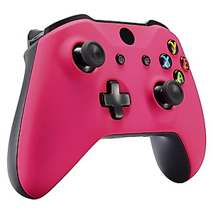 eXtremeRate Red Rose Faceplate Cover, Soft Touch Front Housing Shell Case, Comfortable Soft Grip Replacement Kit for Xbox One X & One S Controller Model 1708 - Controller NOT Included