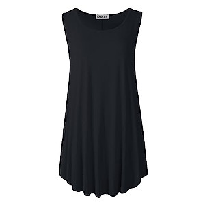 LARACE Tank Tops for Women Plus Size Sleevelss Tunic Casual Summer Clothes Swing Shirts for Leggings (2X, Black)