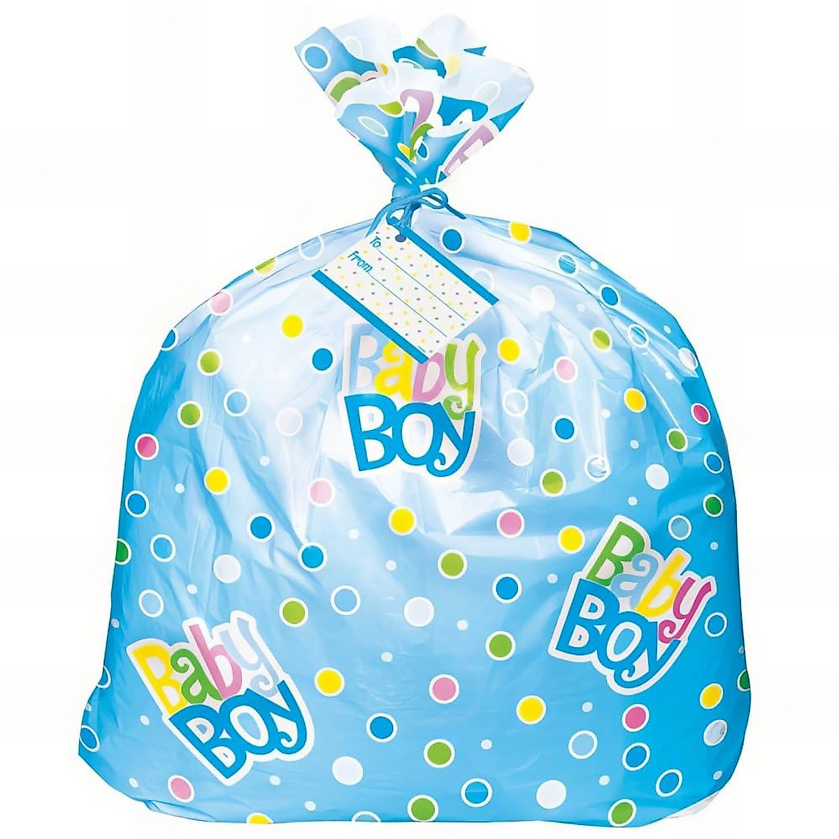 Jumbo Plastic Blue Polka Dot Boy Bag