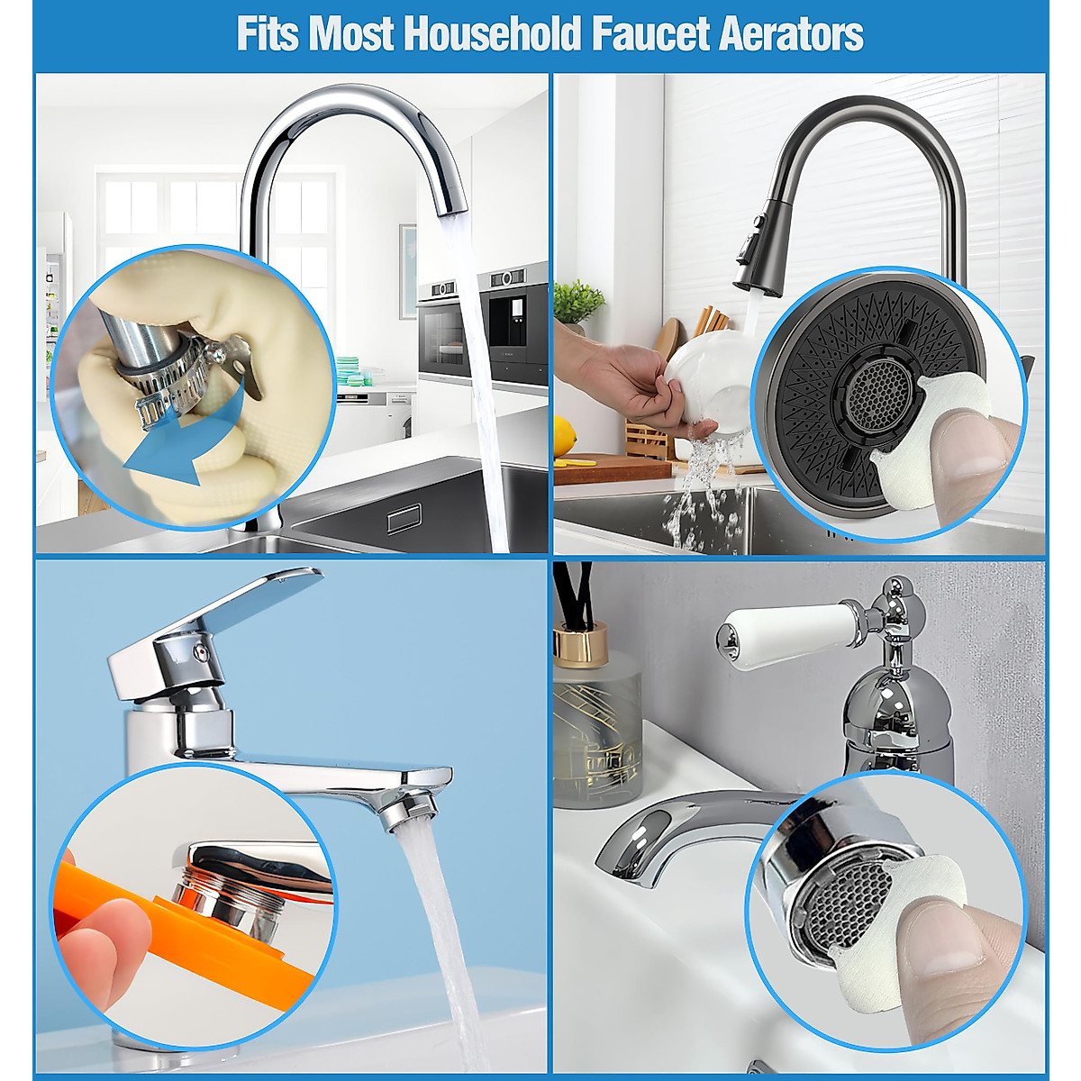 3-in-1 304 Stainless Steel Aerator Key & Faucet Aerator Removal Tool Set – Fits M20, M22, M24, M28, Cache Aerators (M21.5, M24, Junior, Regular) & Adjustable for Female Threads (16–34mm)