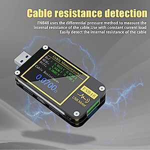 USB Voltage Meter Tester, FNB48 PD Trigger Voltmeter USB 3.0 Voltage and Current Tester DC 4-24V 6.5A USB C Multimeter PPS Fast Charging Protocol Capacity Tester QC2.0 3.0