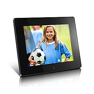 Aluratek 8" Wifi Digital Photo Frame with Touchscreen and 16GB Built-In Memory, USB/SD/SDHC Supported, Built-In Clock, Calendar, Weather, Easy Setup