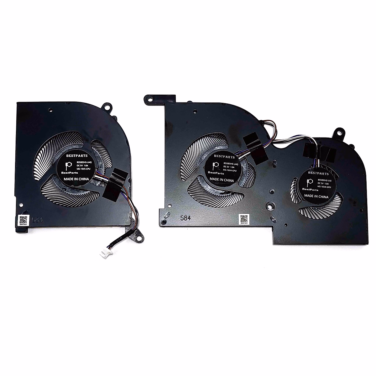 BestParts New CPU+GPU Fan Replacement for MSI Stealth GS66 (12th Gen Processor), 2x Cooling Fans, 2.5W, 6000 RPM, 5V, 4-Pin, 41dB, Laptop