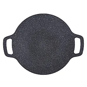 Korean style BBQ Grill Pan for Stove Top, Korean Grill Pan with Non Stick 6 Layer Coating Round BBQ Griddle for Induction, Gas Stove, Electric Cooktop, Indoor or Outdoor Grilling 38cm/15.0in﻿