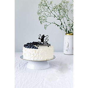 Funny Fishing Wedding Cake Topper - Best Catch Ever - Groom Hugging Bride Fishing Couple Cake Topper, Mr&Mrs Wedding Cake Topper (Fishing Couple)