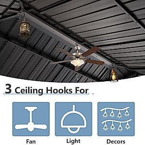 Aoxun 12' x 16' Permanent Hardtop Gazebo with Galvanized Steel Double Roof and Aluminum Frames Outdoor Large Pavilion Gazebo for Patio Deck Garden, Nettings and Curtains Included, Gray