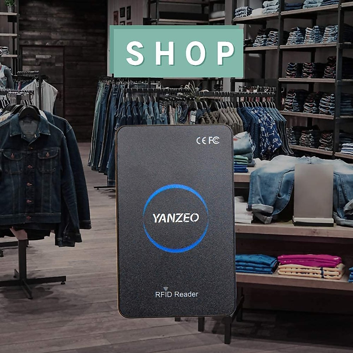 YANZEO SR360 865Mhz~915Mhz Desktop UHF RFID Card Reader Writer Access Control System POS Warehousing with Keyboard Emulation Output