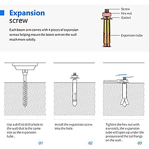 Neewer 2-Pack Triangle Wall Mounting Boom Arm for Photography Studio Video Strobe Lights Monolights Softboxes Umbrellas Reflectors,180 Degree Flexible Rotation,Max Length 70.8 inches/180CM (Black)