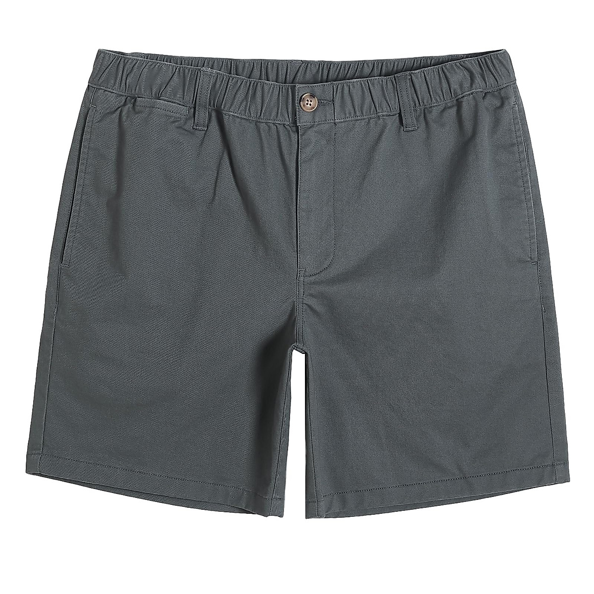 maamgic Men's Classic-fit 7" Cotton Casual Shorts Elastic Waistband with Multi-Pocket Daily Wear Walking Summer Outfit