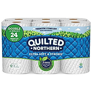 Quilted Northern Ultra Soft & Strong Toilet Paper, Double Rolls, 2-ply, 12 Count (Pack of 1)