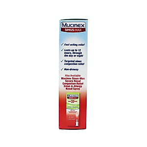 Mucinex Sinus-Max Severe Congestion Relief Clear & Cool Nasal Decongestant Spray- Fast Acting Relief For Sinus Pressure, With Cooling Menthol & Oxymetazoline, 0.75 oz. (Pack of 2), Packaging May Vary