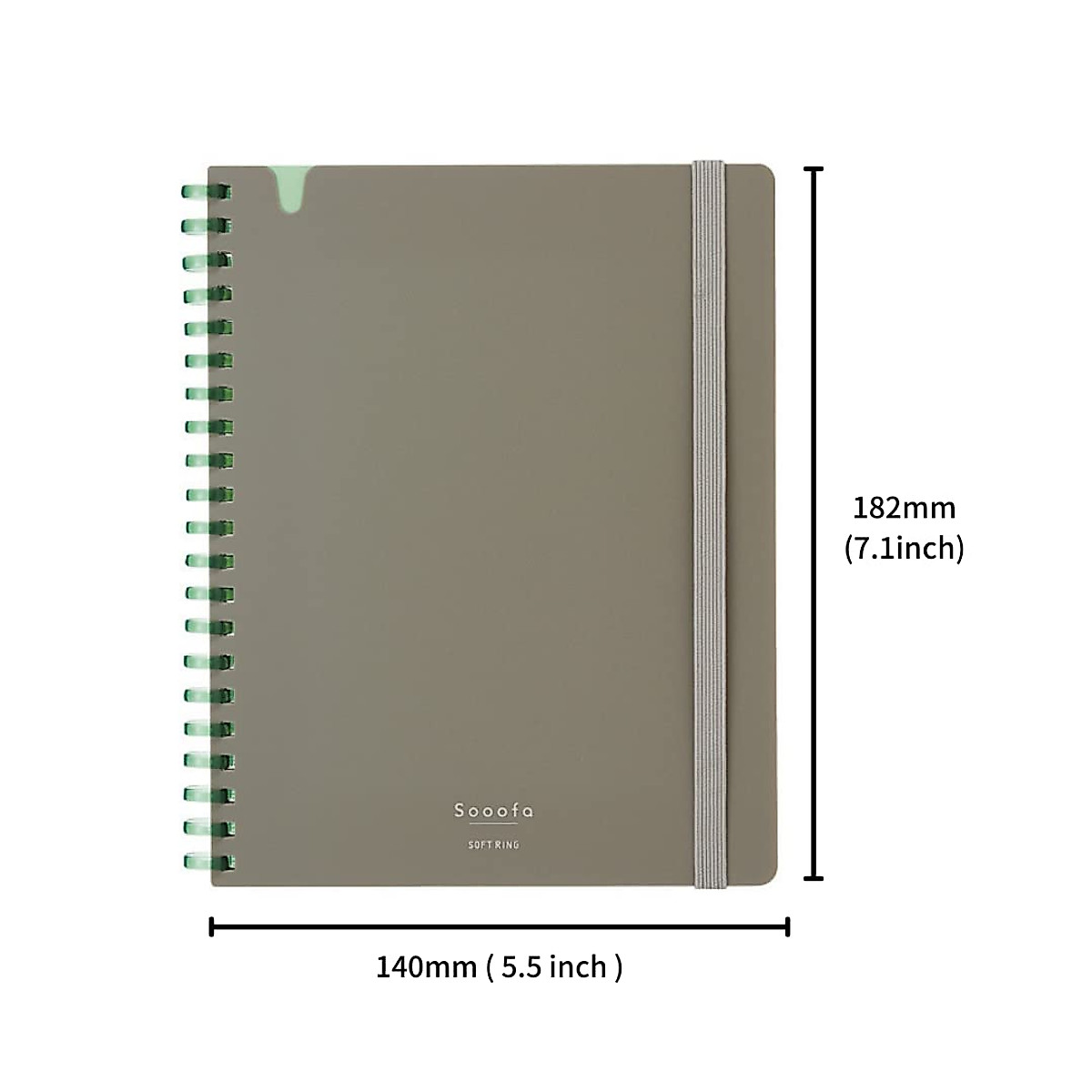 Kokuyo. Kokuyo Soft Ring Notebook in Sooofa in B6 4mm Grid 80 Sheets Warm Gray and Mark⁺ Two Colors Highlighter of Similar Shades 5-Pack (Pink,Blue,Green,Purple and Yellow) Set