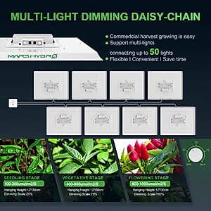 MARS HYDRO 2024 New TS 3000 450W LED Grow Light for Indoor Plants Full Spectrum Commercial Grow Daisy Chain Plant Growing Lamp for 4x4 5x5ft Greenhouse & Tent