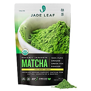 Jade Leaf Matcha Organic Green Tea Powder - Culinary Grade Premium Second Harvest - Authentic Japanese Origin (8.8 Ounce Pouch)