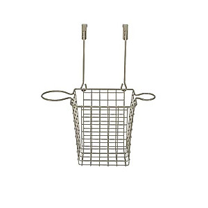 Spectrum Grid Over the Cabinet Styling Station (Satin Nickel) - Tall Bathroom & Under Sink Organizer for Hair Dryer, Beauty Tools, Accessories, & Home Essentials